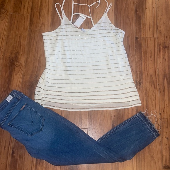 Bar III | Tops | Bar Lll White With Beaded Design New | Poshmark